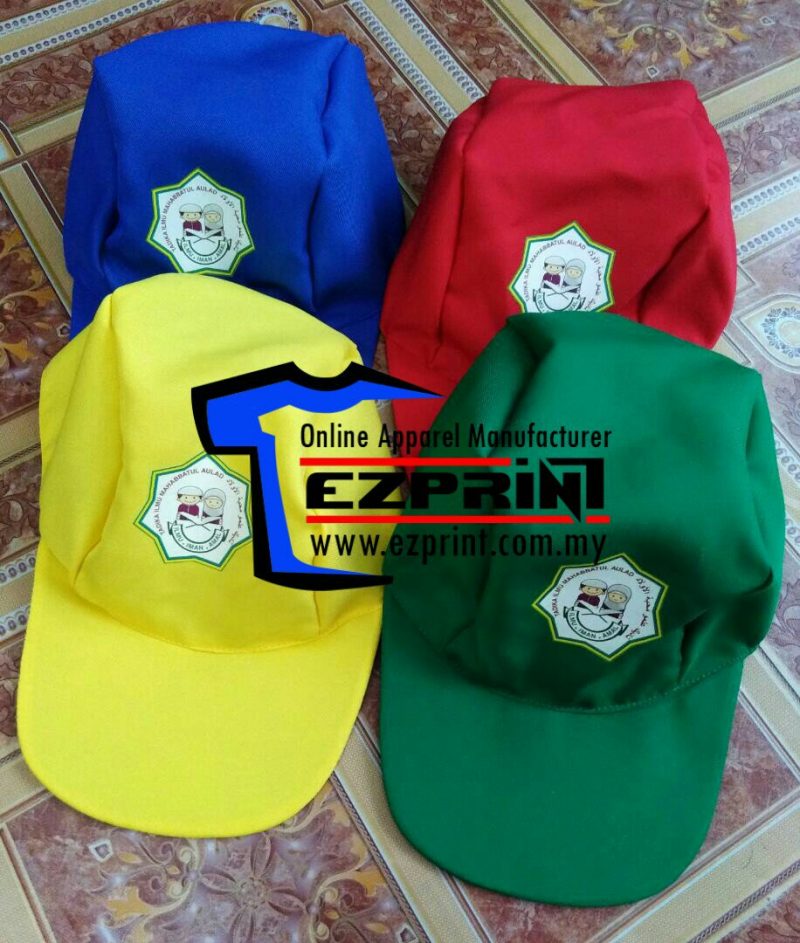Topi sukan kanak-kanak Tadika dan juga taska - Sulam Logo Sulam nama